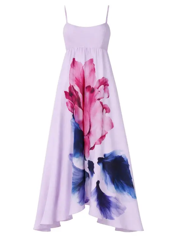 Azeeza Rachel Floral Crepe De Chine Midi Dress - Multicolor