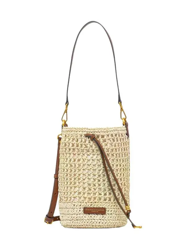 GIANNI CHIARINI Nefeli Woven Bucket Bag - Neutrals