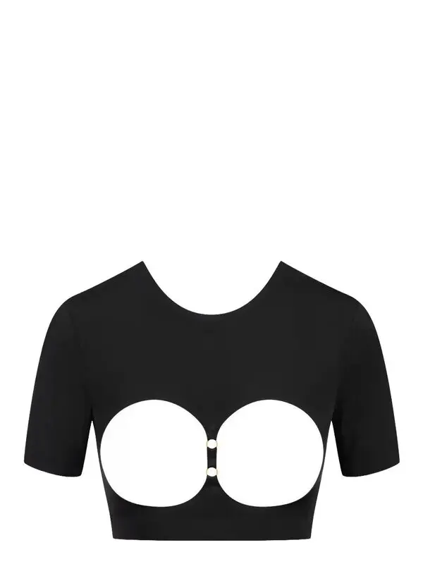 MAISON CLOSE Cut-out Crop Top - Black