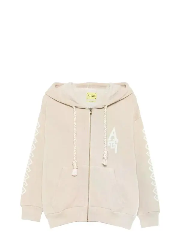 AL AIN Graphic Embroidery Cardigan - Neutrals