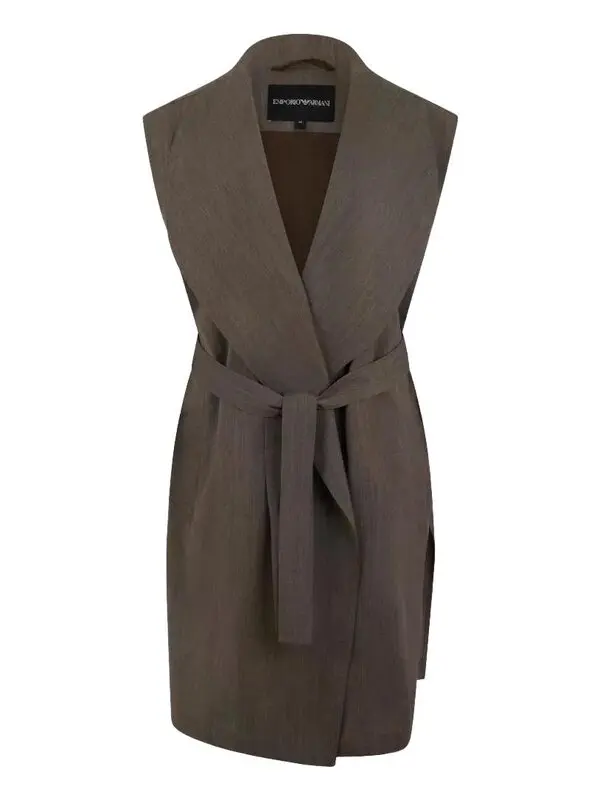 Emporio Armani Belted Wrap Coat - Brown
