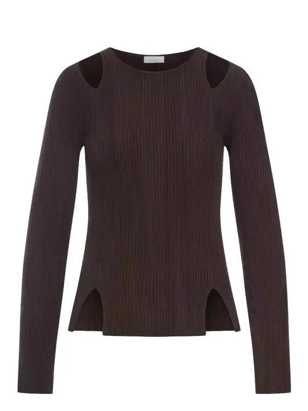 ROBERTO COLLINA Ribbed Cut-out Sweater - Brown