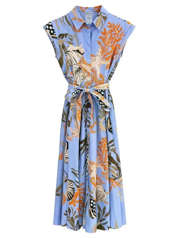 Marella Floral Shirt Dress - Blue