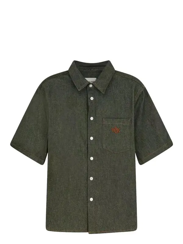 WALK IN PARIS Logo-embroidered Pocket Shirt - Green