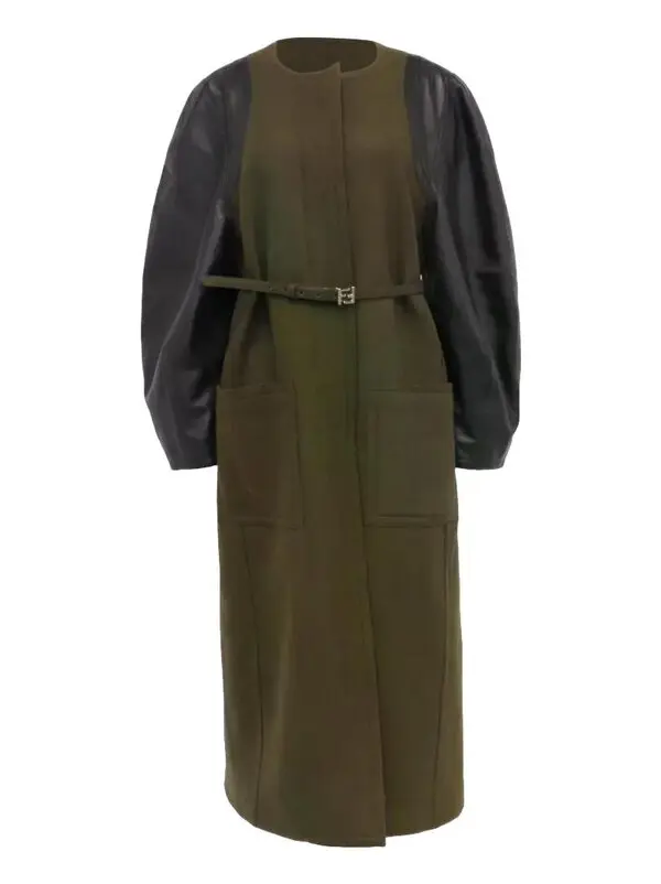 Fendi Raglan-sleeve Belted Coat - Green