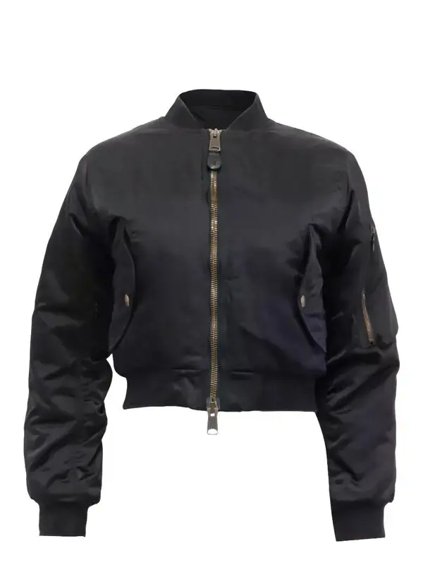 Balenciaga Cropped Bomber Jacket - Black