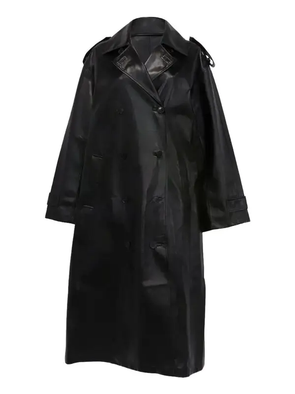 Dior Double-breasted Long Coat - Black