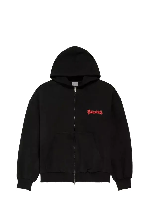 Balenciaga Logo-print Hoodie - Black