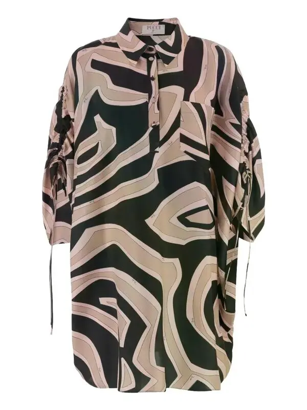 Emilio Pucci Labirinto-print Silk Kaftan - Black