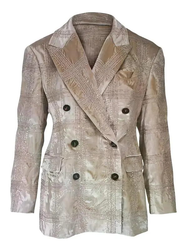 Brunello Cucinelli Double-breasted Velvet Blazer - Neutrals