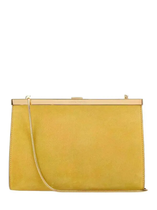 Alberta Ferretti Suede Clutch With Chain Strap - Yellow