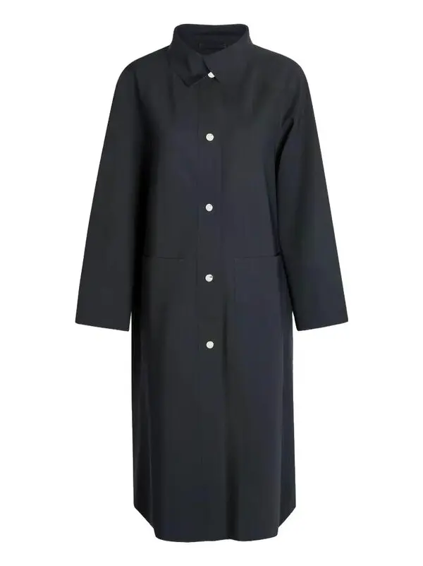 Herno Buttoned Coat With Patch Pockets - Blue