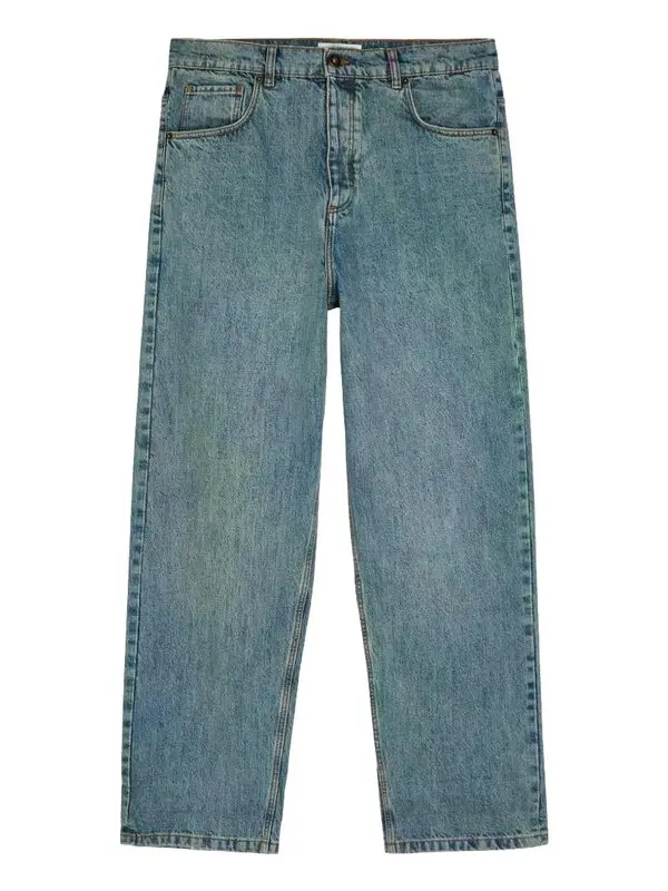 WAX LONDON Logo-patch Straight-leg Jeans - Blue