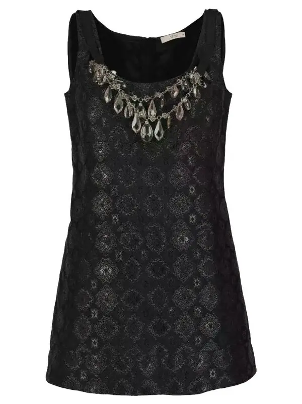 Prada Sleeveless Crystal-embellished Dress - Black