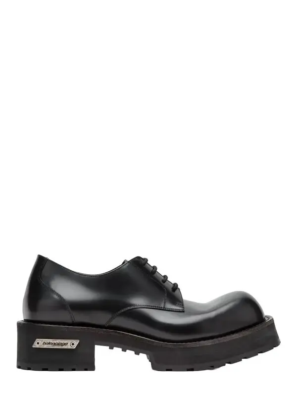 Balenciaga Venom Leather Derby Shoes - Black
