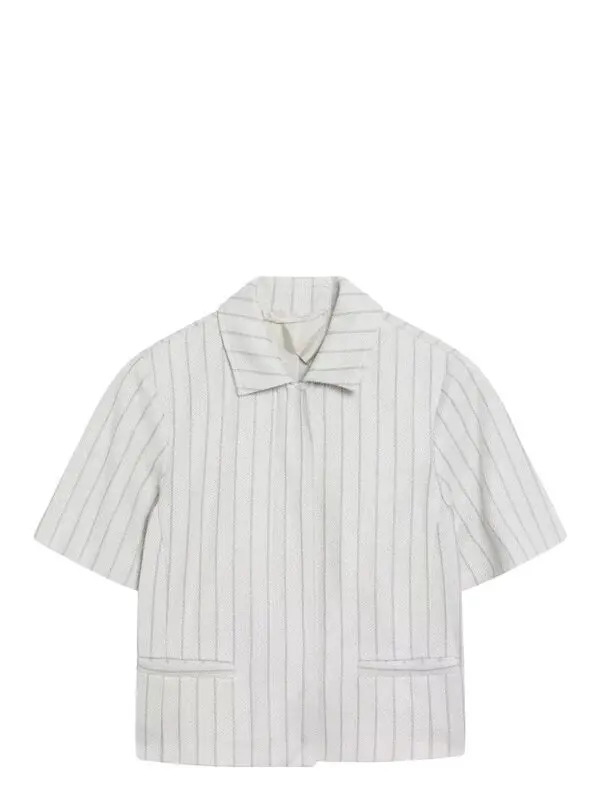 Max Mara Striped Patch Pocket Jacket - White