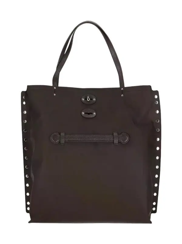 ZANELLATO Rivet Detail Tote - Brown