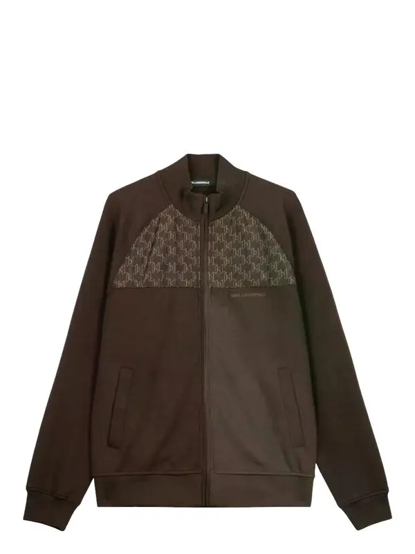 Karl Lagerfeld Logo-pattern Zip-up Jacket - Brown
