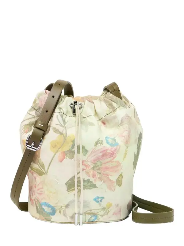 MAISON MARGIELA Floral Drawstring Messenger Bag - Neutrals