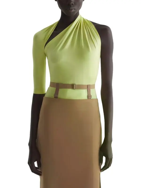 MUGLER Draped Loop T-shirt - Yellow