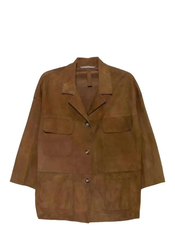 THE JACKIE LEATHERS Suede Jacket - Brown