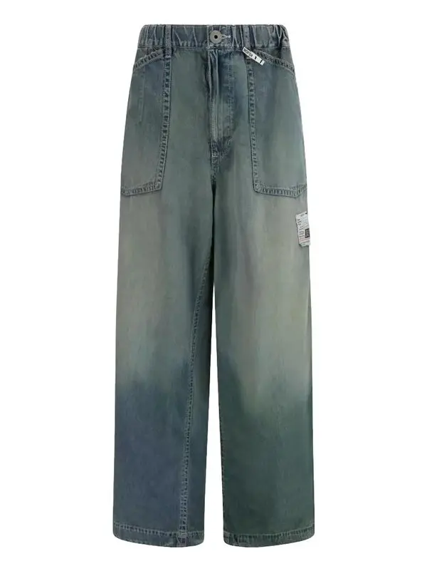 Mihara Yasuhiro Belt Back Denim Trousers - Blue