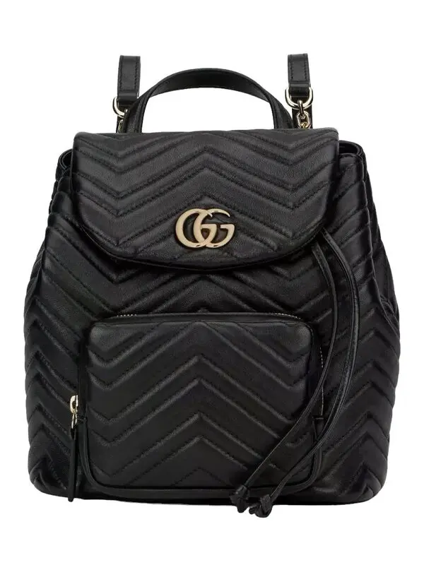 Gucci Chevron Quilted Backpack - Black