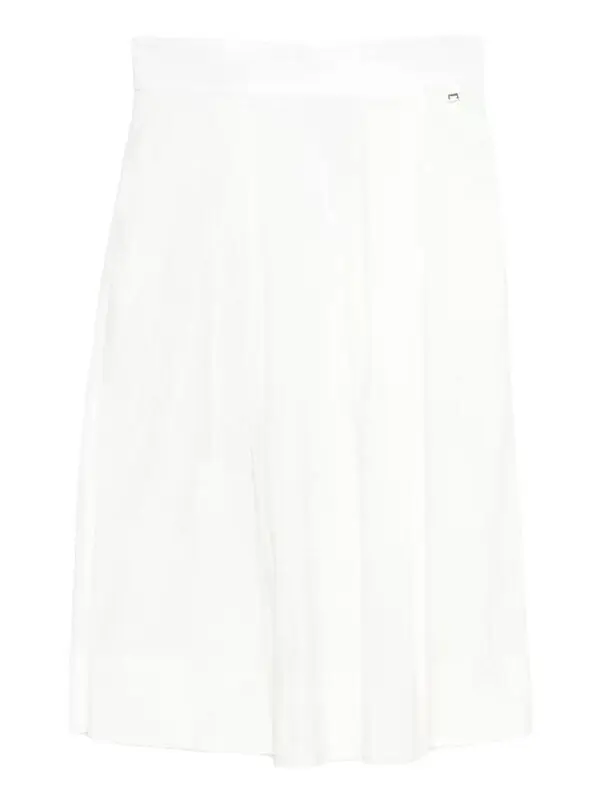 Herno Pleated A-line Midi Skirt - White