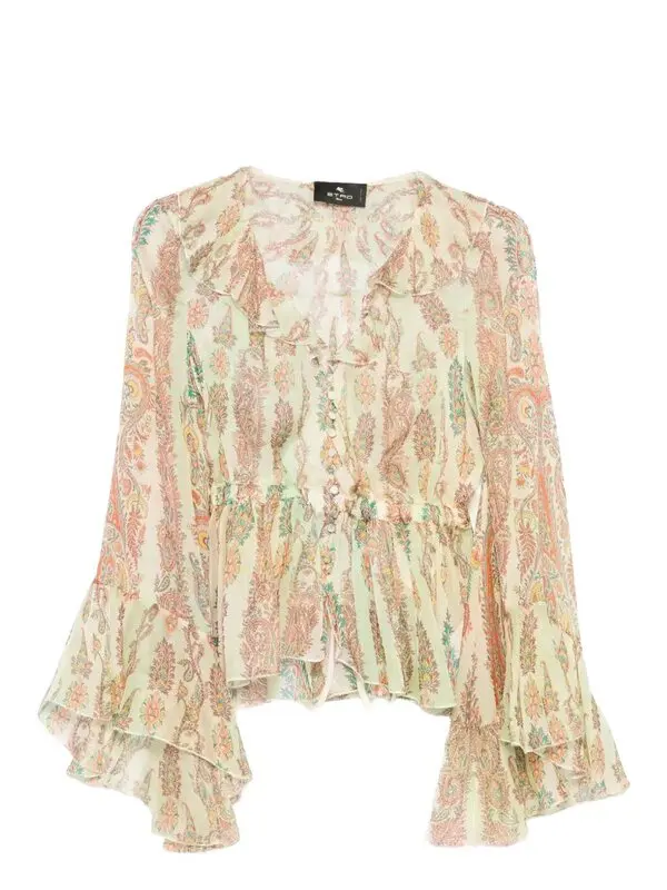 Etro Paisley Print Blouse - Green