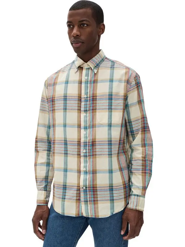 Gitman Bros Archive Madras Shirt - Tan
