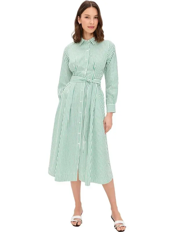 Xirena Simona Stripe Poplin Midi Dress - Trellis Green