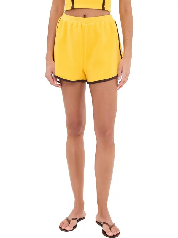 Staud Rove Terry Cloth Shorts - Sunshine