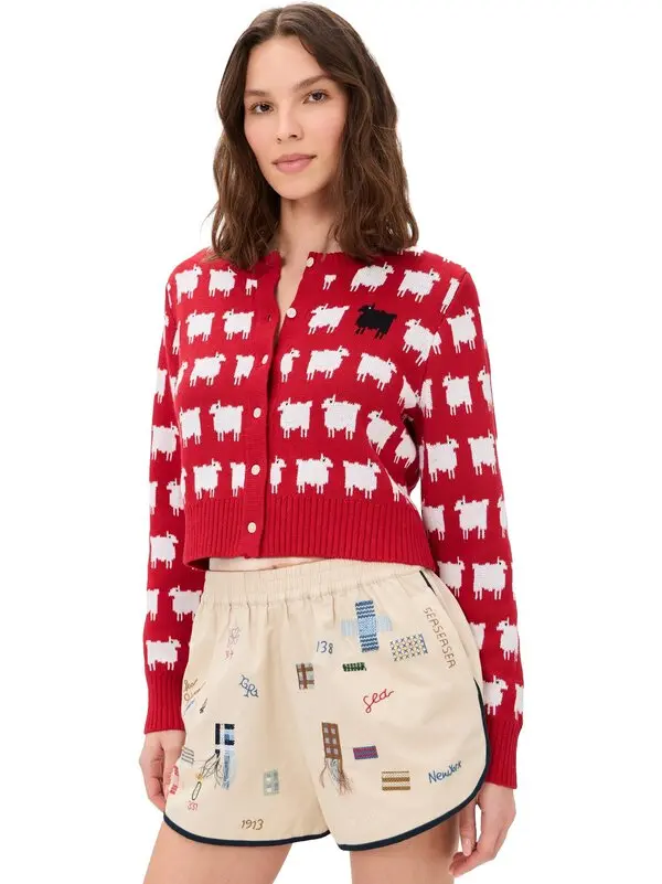 ROWING BLAZERS Cropped Sheep Cardigan - Diana Red