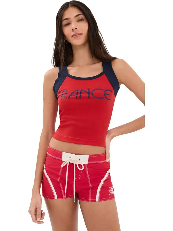 MADE SOME SPORTSWEAR France Graphic Tank Top - Red/navy