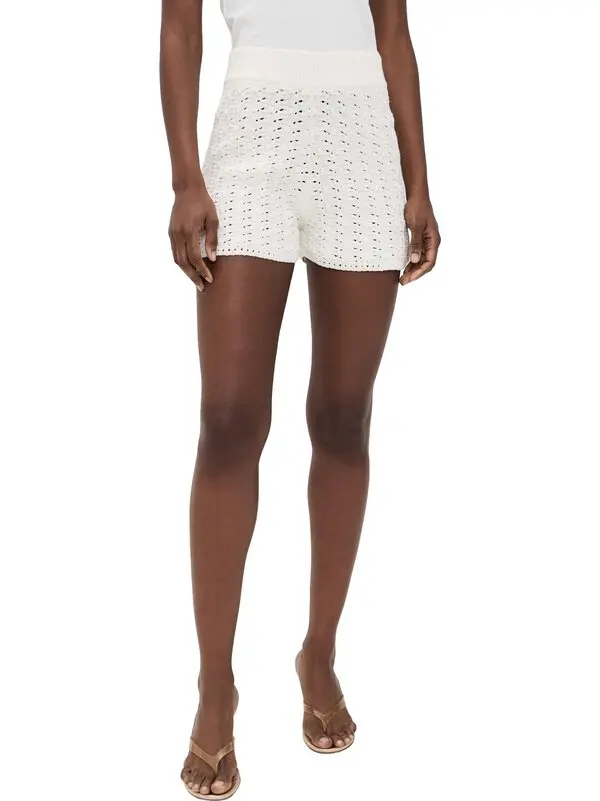 Ramy Brook Textured Knit Penny Shorts - Ivory