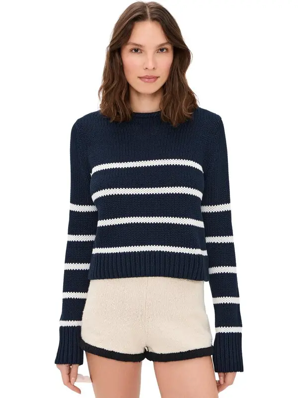 LA LIGNE Mini Marina Striped Sweater - Navy/cream