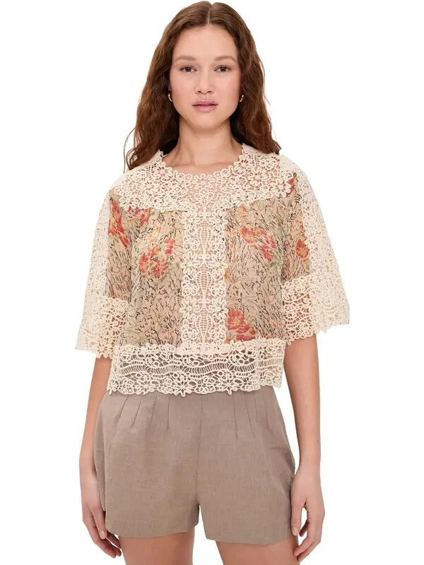 Sea Luisa Floral Print Top - Cream