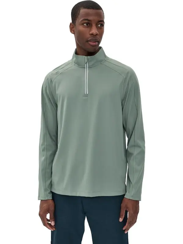 RHONE Rise Quarter Zip Pullover - Laurel Green