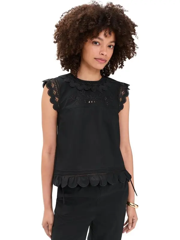 THE GARMENT Kirsten Ruffle Top - Black