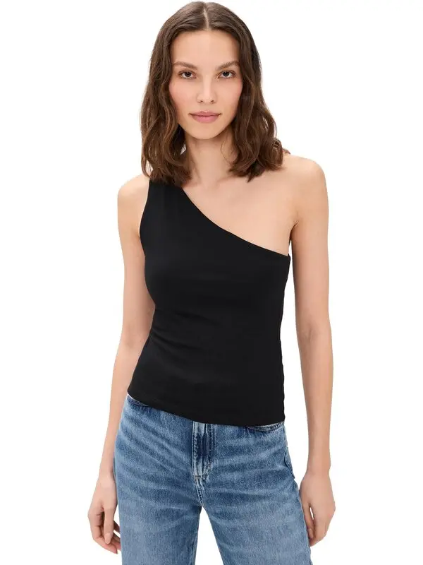 Good American Stretch One-shoulder Tank - Black001
