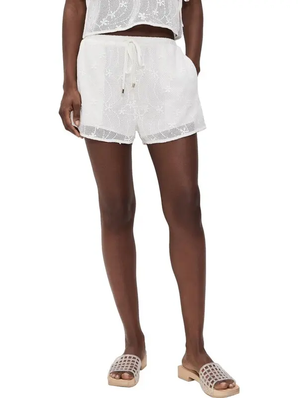 Minkpink Sundara Lace Drawstring Shorts - White