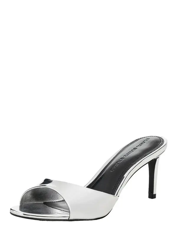 BLACK SUEDE STUDIO Freddie Stiletto Heel Sandals - Silver Mirror Metallic