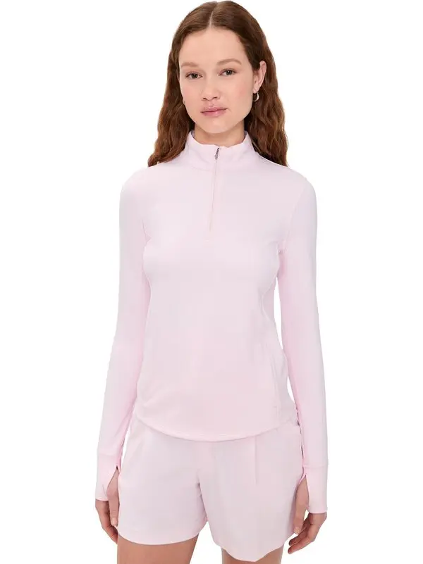 Greyson Quarter Zip Mock Neck Top - Bloom - 1044