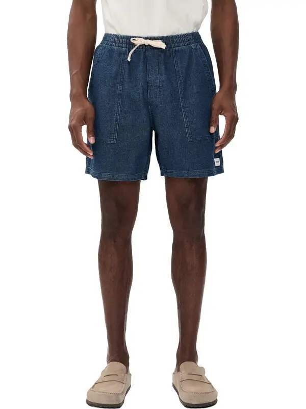 RHYTHM Textured Wale Jam Shorts - Washed Indigo