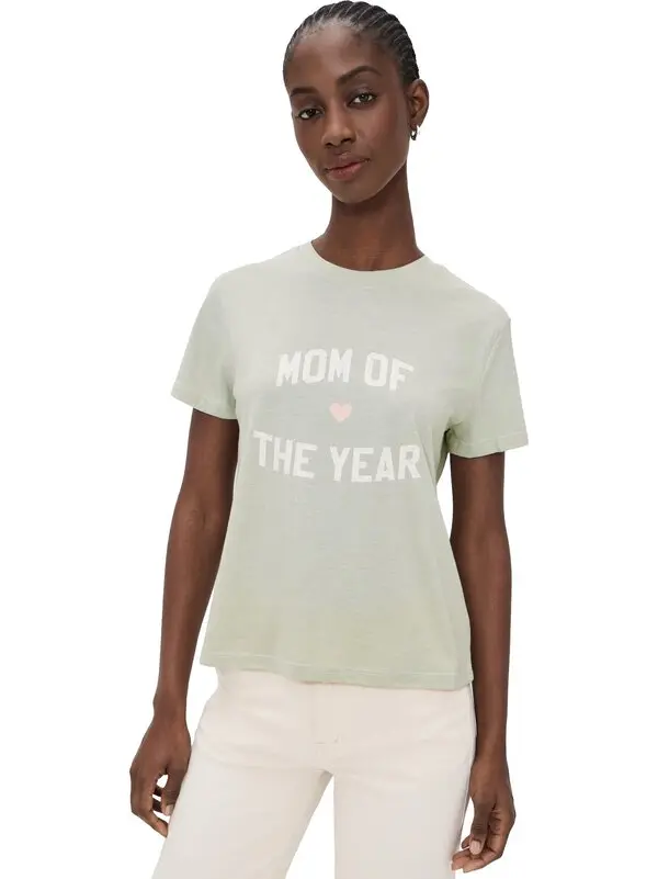 FAVORITE DAUGHTER Mom Of The Year Tee - Light Sage/pale Pink