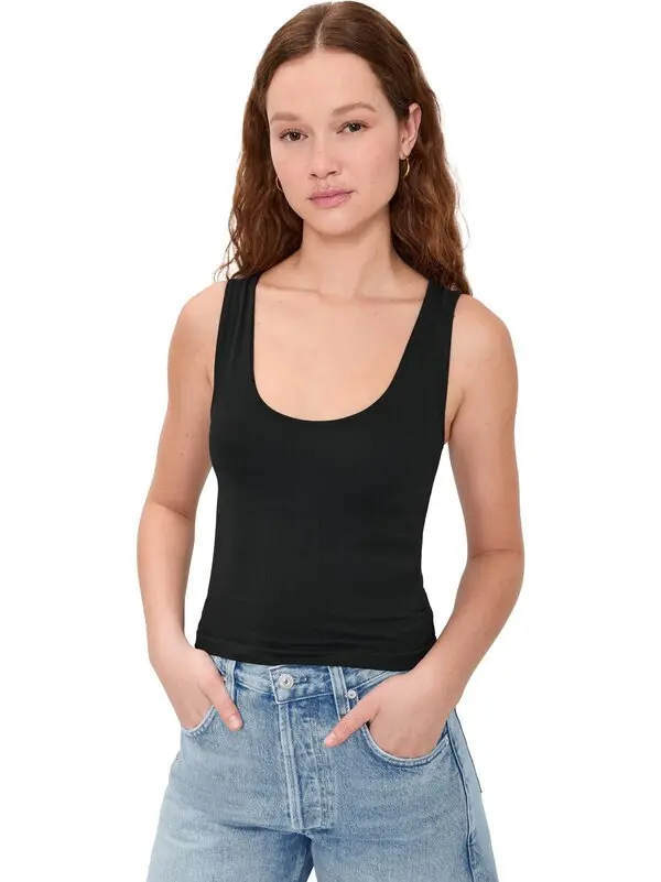 Free People Clean Lines Muscle Tank - Black