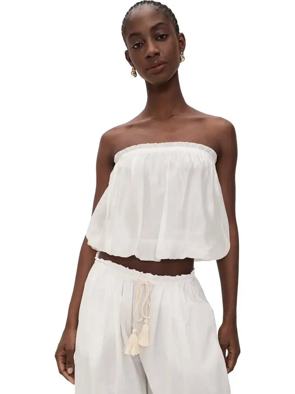 THE GARMENT Gilian Balloon Strapless Top - Cream