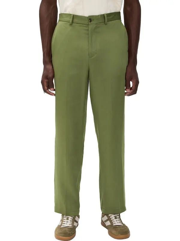 MALBON Straight Leg Twill Pants - Olivine
