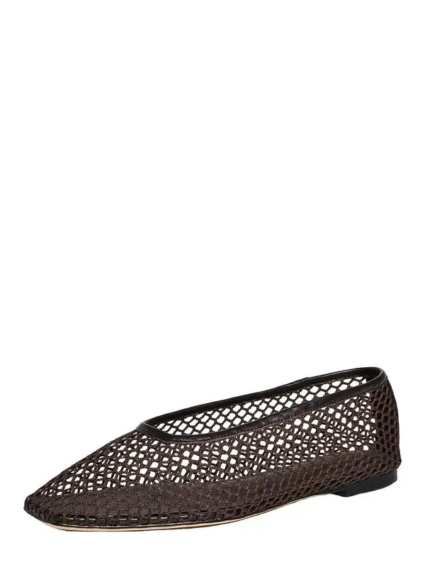 TONY BIANCO Buzz Square Toe Mesh Flats - Choc Mesh