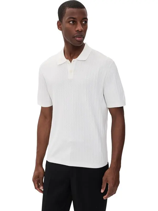 Theory Bilen Cable Polo - White